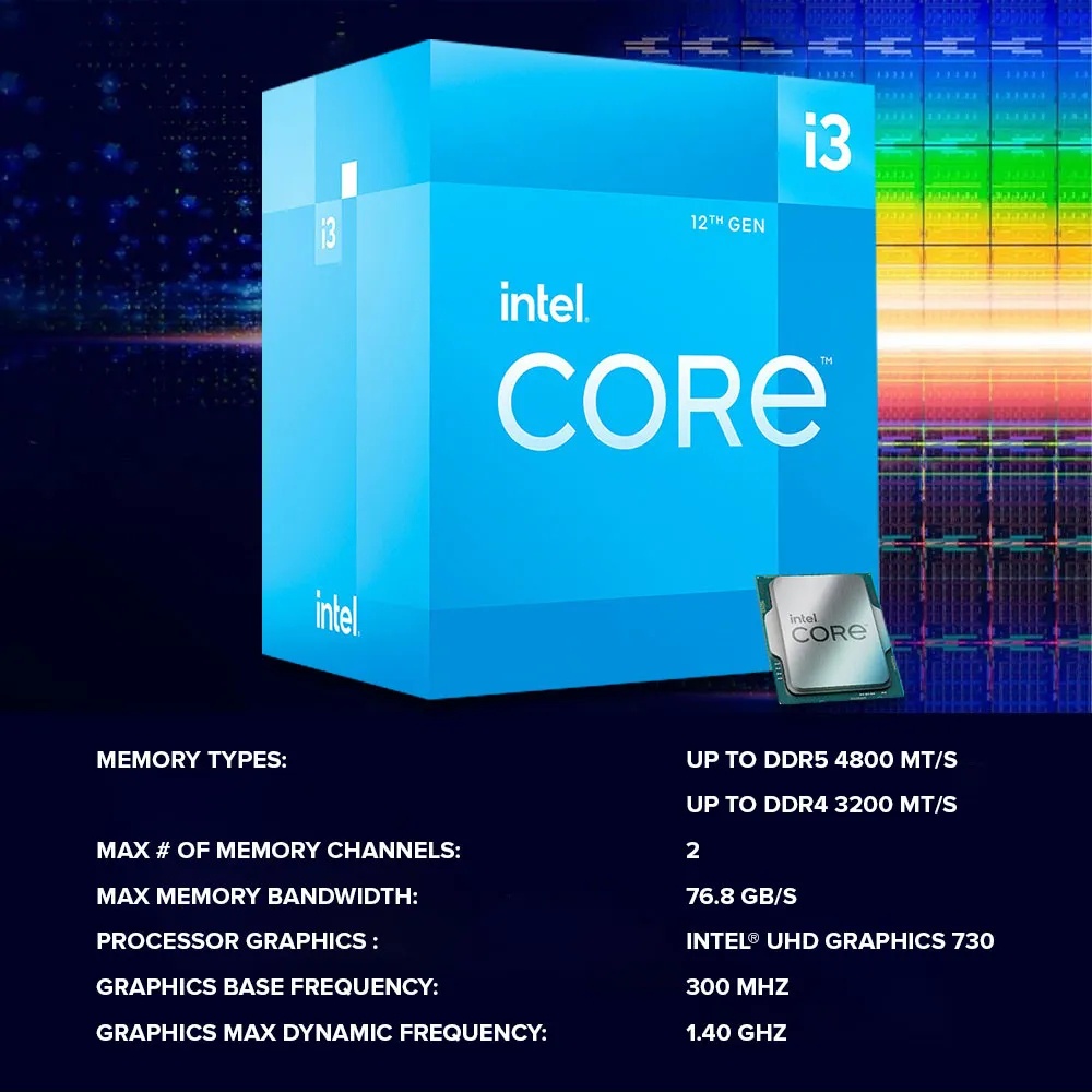 Intel Core i3-12100 Alder Lake Socket 1700 4.30GHz intel Processor| Box or Tray Type| MPK Type ...