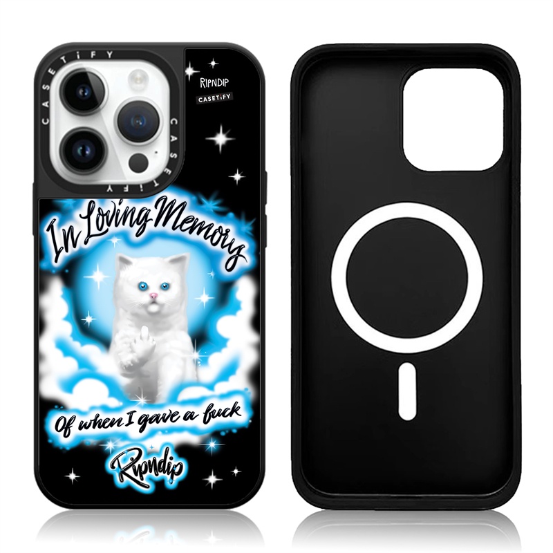 CASETiFY X RIPNDIP In Loving Memory Magnetic suction Black&Sliver ...