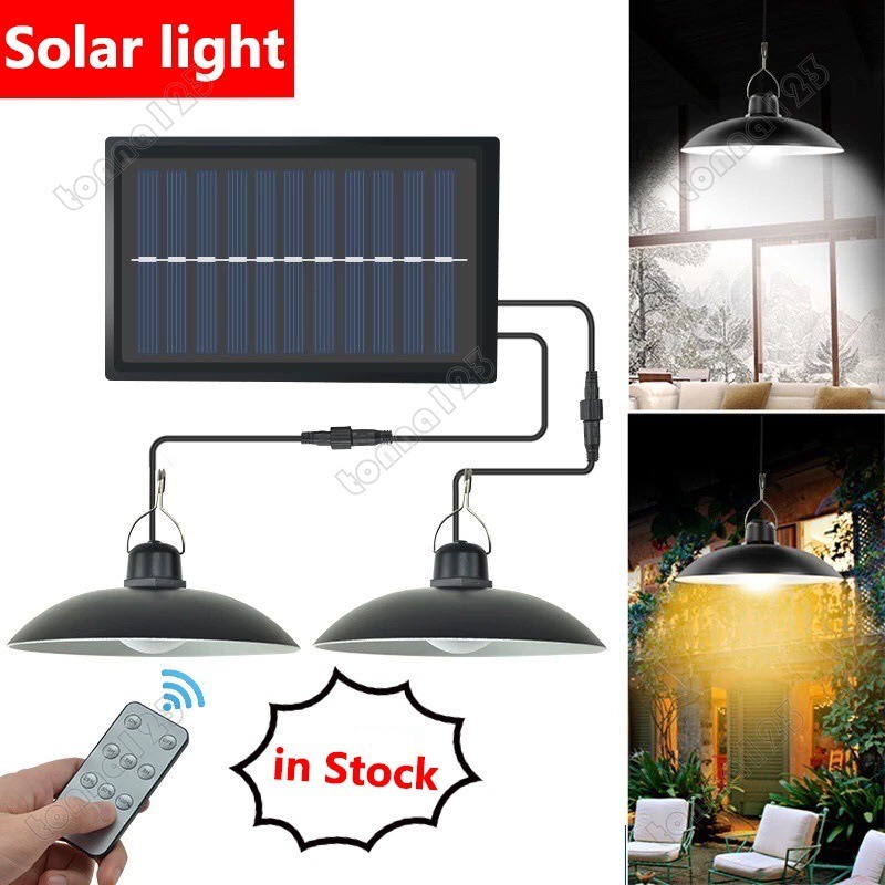 Double Headed Solar Pendant Light IP65 Waterproof LED Light Outdoor ...