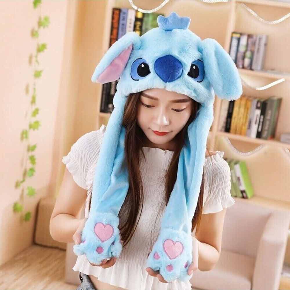 Blue Funny glowing ear hat Stitch Hat Moving Ear | Shopee Philippines