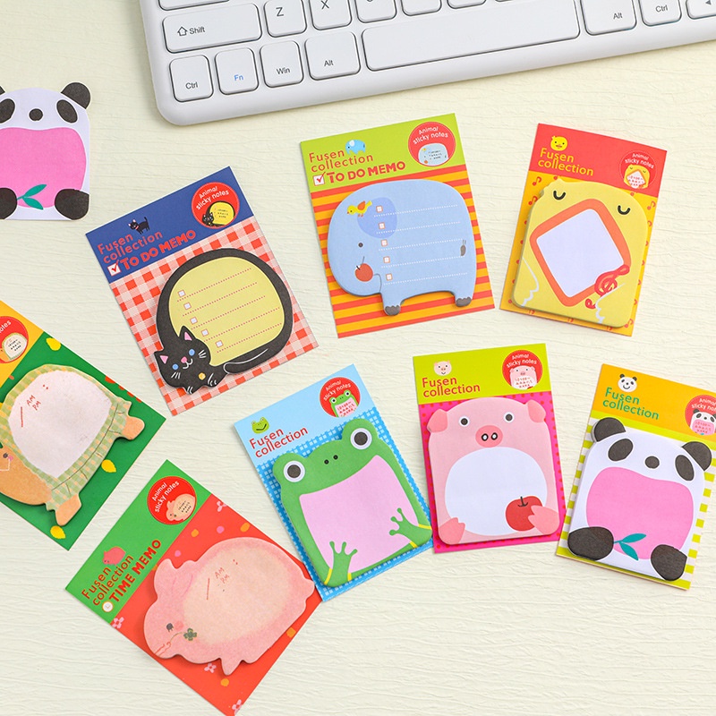 Korean Korean Stationery Animal Shape Sticky Notes Cute Creative Sticky ...