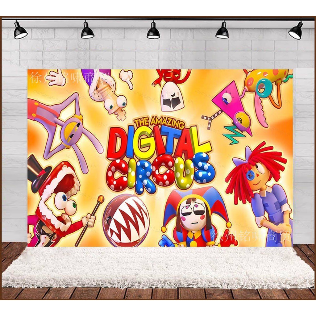 Kira THE AMAZING DIGITAL CIRCUS Birthday backdrop banner tapestry party ...