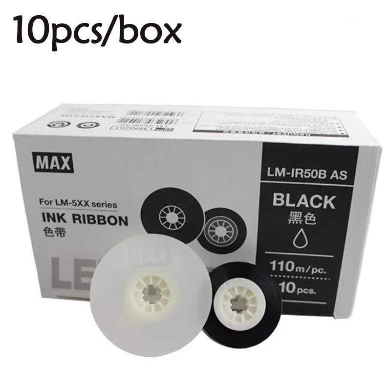 10 Pack Ink Ribbon LM-IR50B-AS Black For MAX LETATWIN Cable ID Printer ...