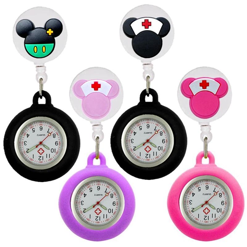 Nurse Doctor Cartoon Hospital Retractable Badge Scroll Pocket Watch ...