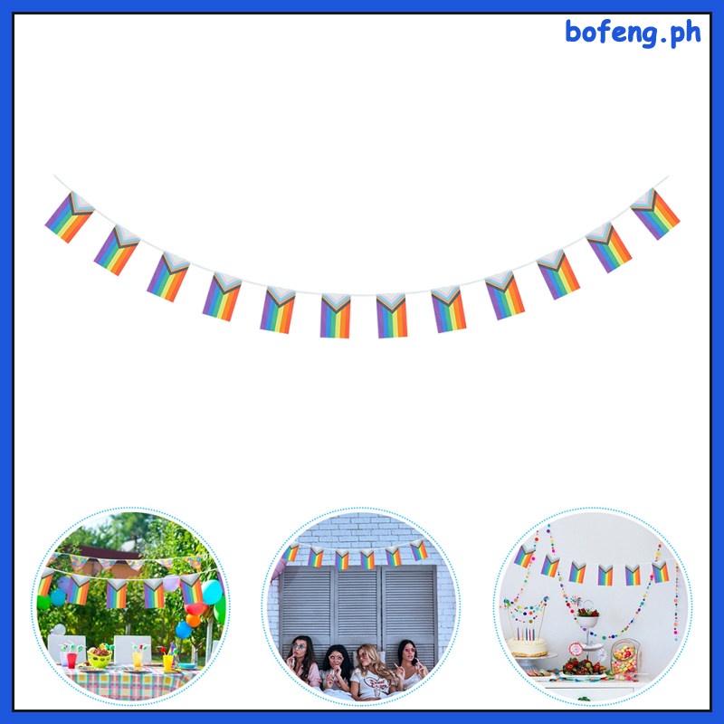 LGBT Bunting Pride Flag Rainbow Decorations Outdoor Banner Stuff bofeng ...