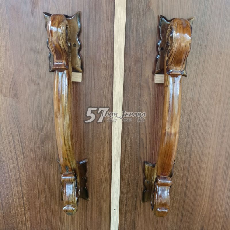 KAYU (Curved 36) handle for house doors made of genuine jepara carved ...