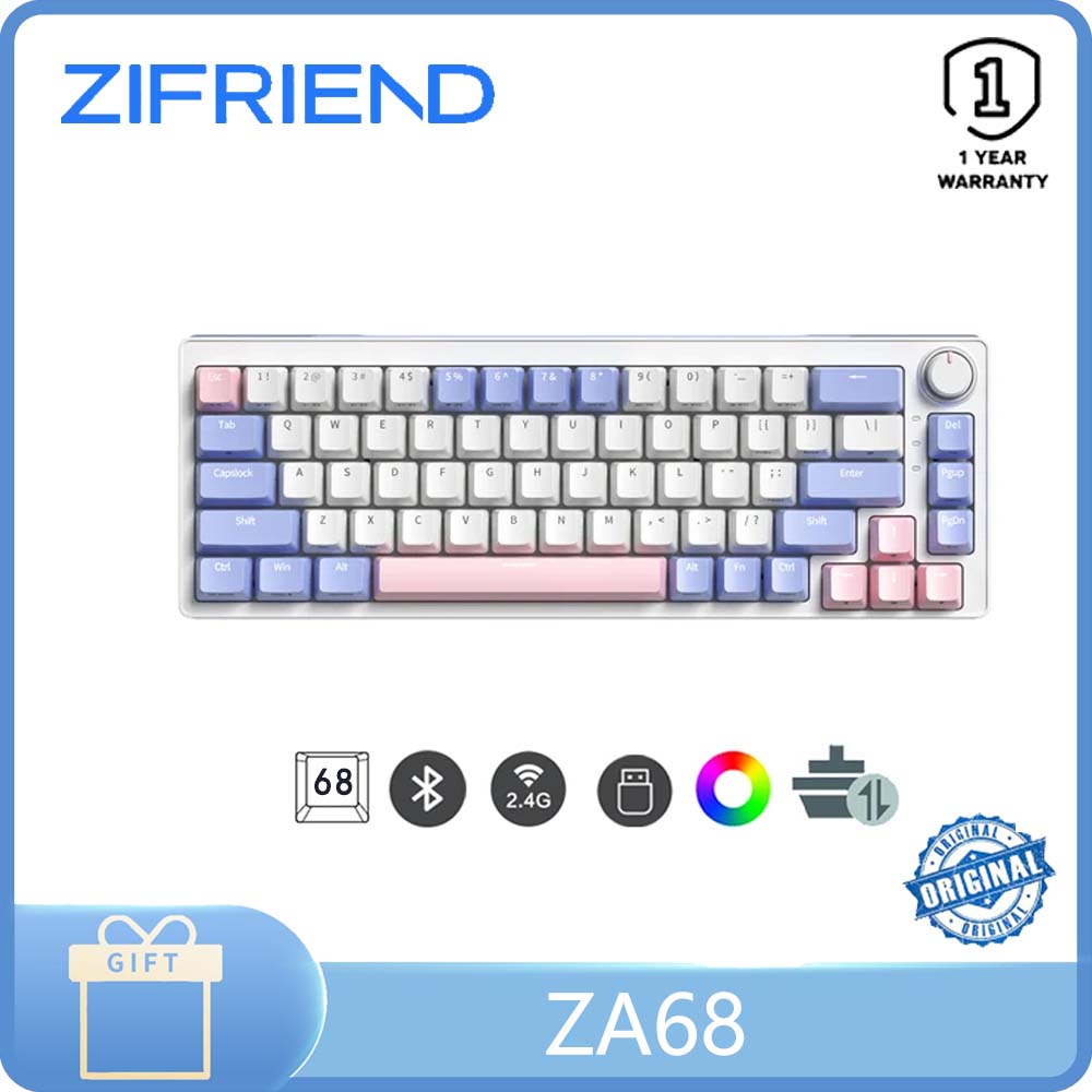 ZHIFIREND ZA68 Mechanical keyboard with backlight cable, hot swappable ...