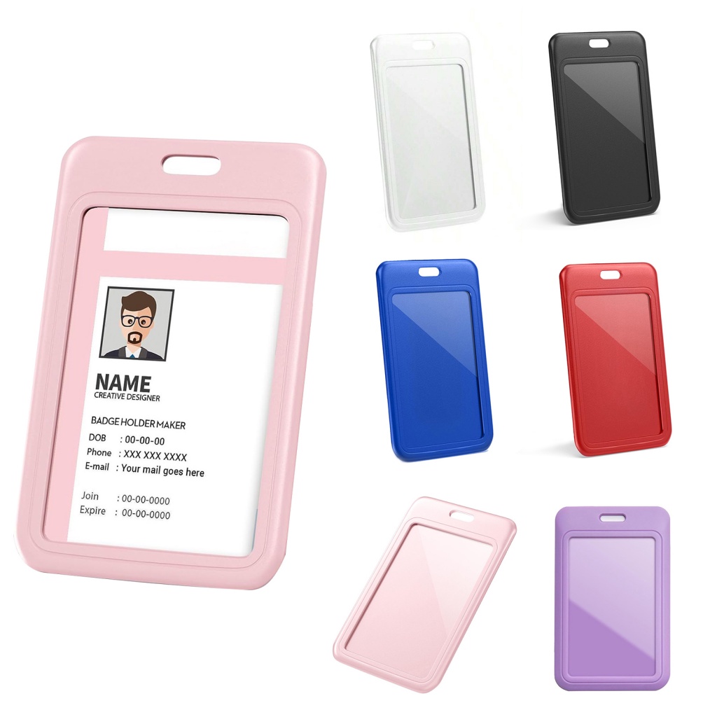 Tough Plastic Card Case Clear Id Card Holder with Hanging Hole ...