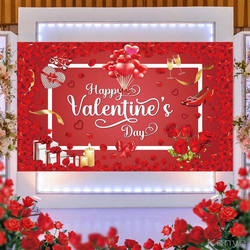 [KY] Valentine's Day Backdrop Banner Valentines Decor Valentines Day ...