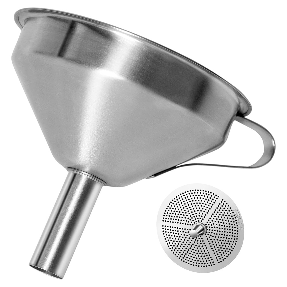 304 Stainless Steel Funnel with Strainers Bar Filter for Beer Brewing ...