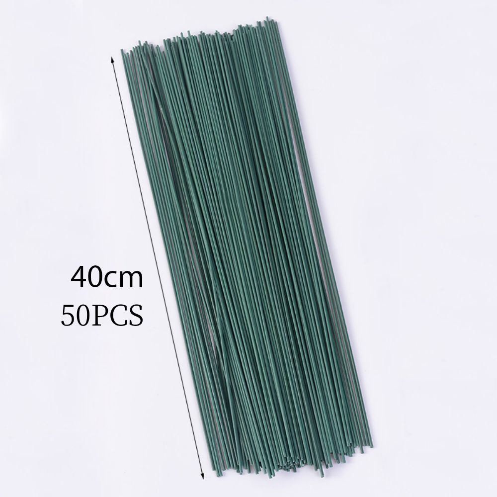50Pcs Flower Stem Stick Artificial Flower clip Stem Iron Wire DIY ...