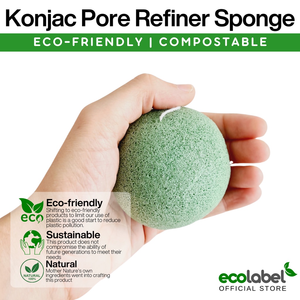 Eco-friendly Konjac Pore Refiner Sponge 100% Biodegradable Compostable ...