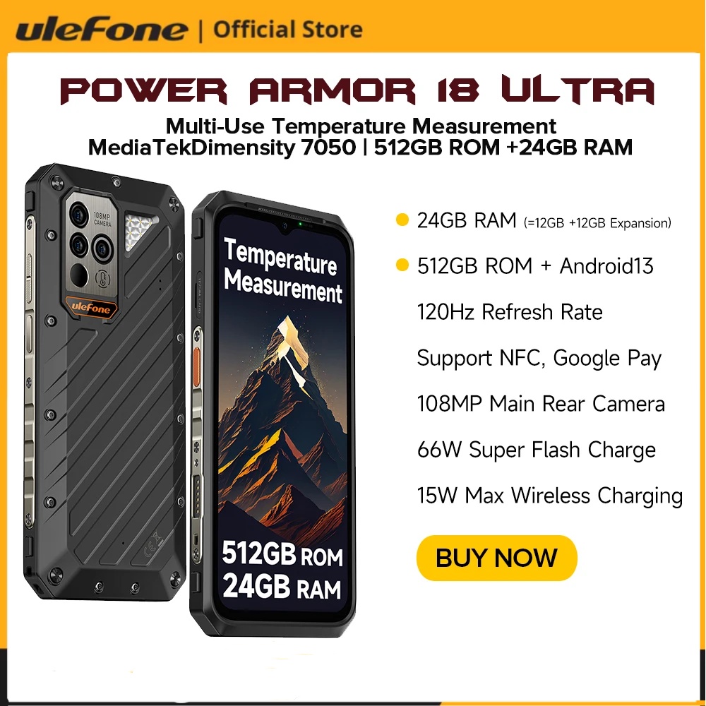 Ulefone Power Armor 18 Ultra 5G Smartphone 512GB ROM +24GB RAM Android ...