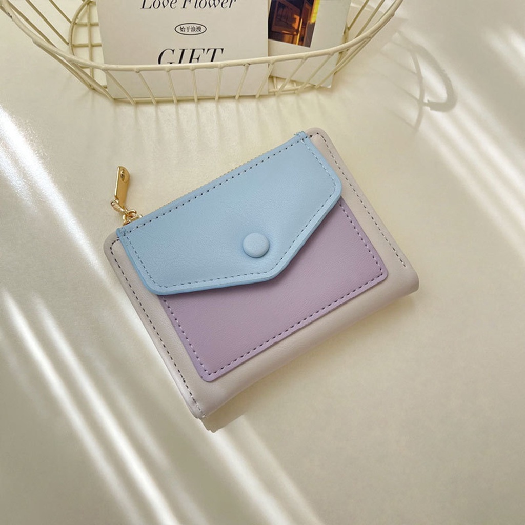 UISN #U6158 Fashion wallet Bi-fold Women's Wallet Contrast Color Zipper ...