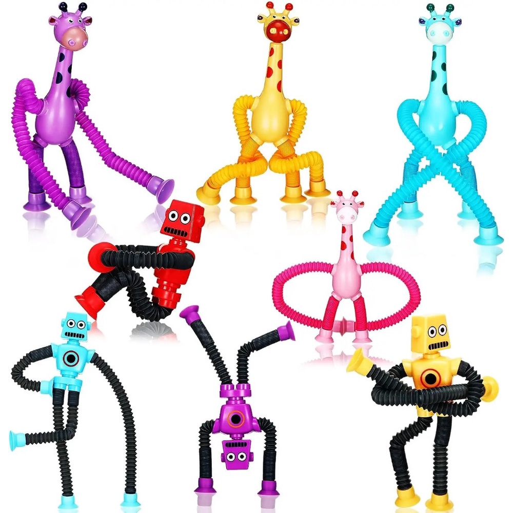 Telescopic Giraffe Suction Cup Toy for Children, Popular Random Tube ...
