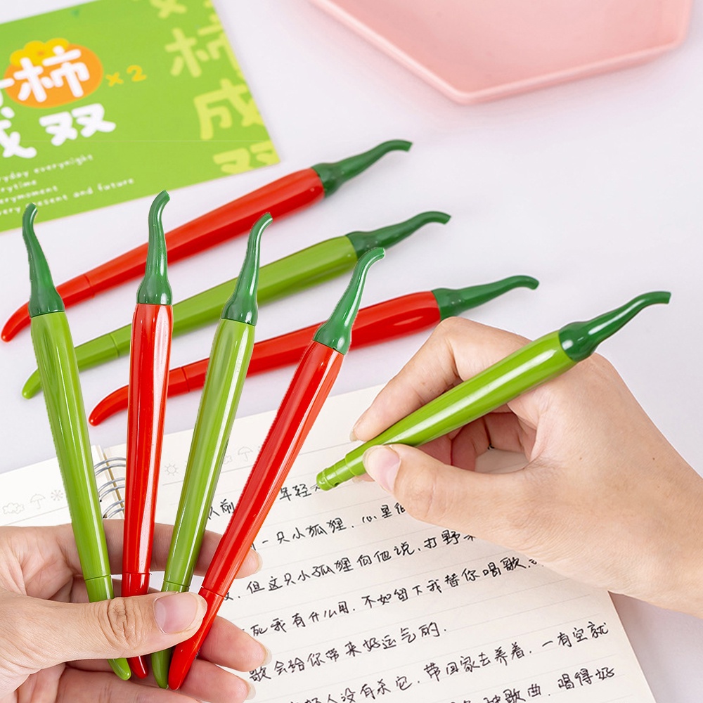 Lovely Simulation Chilli Gel Pen Kawaii Cartoon Pepper Vegetables Shape ...