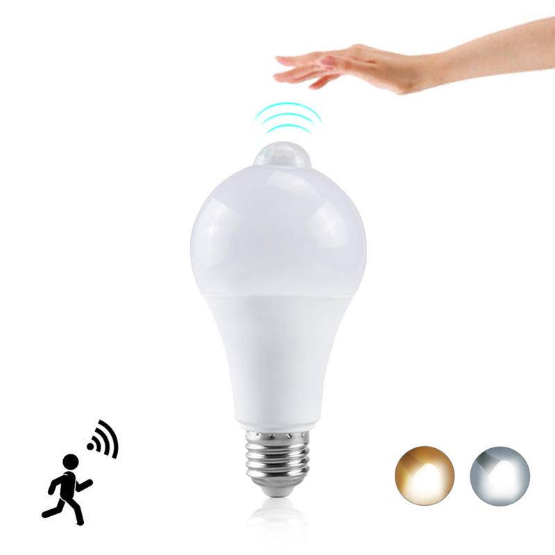 Human Sensing Lamp E27 LED Induction Bulb B22 Infrared Automatic Lights ...