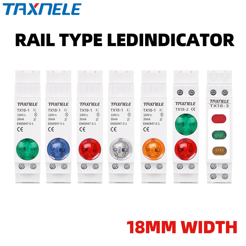Din Rail Mount LED Signal Lamp AC DC 220V 230V Indicating Pilot Lights ...