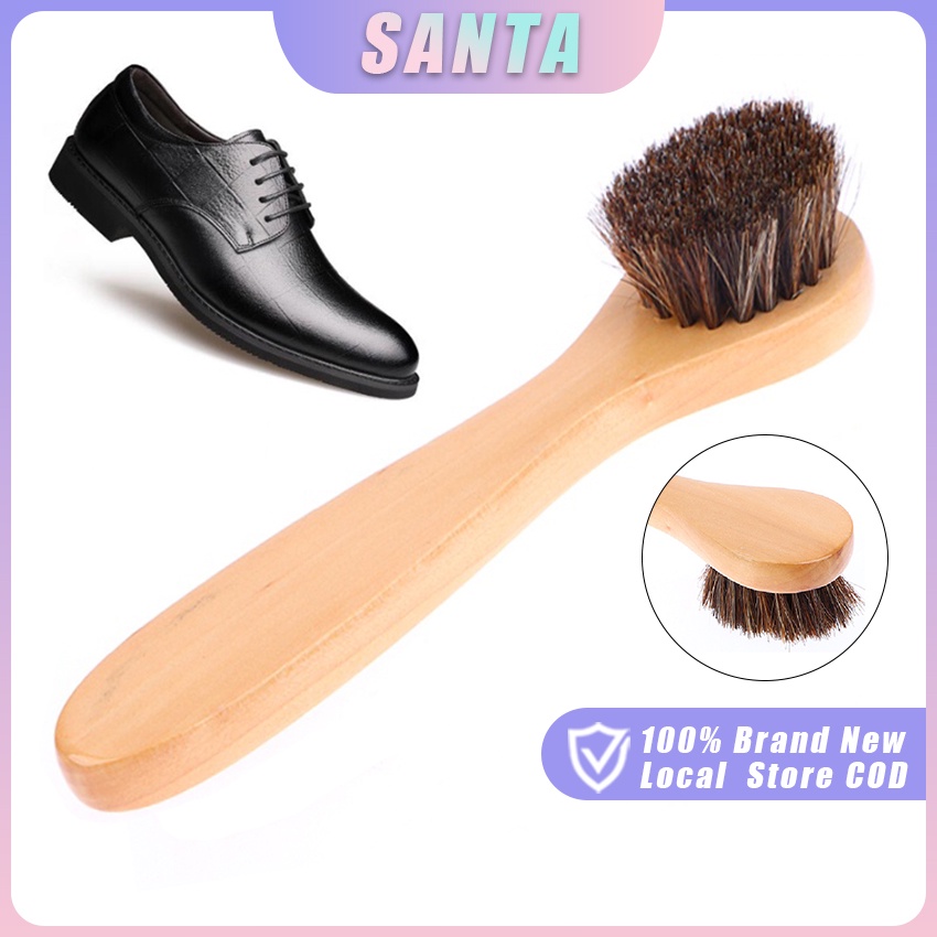 Long Wood Handle Horse Hair Shoe Brush Bristle Horse Hair Shoe Boot ...
