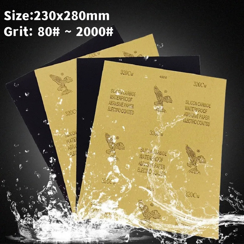 120/1000 Eagle Waterproof Sandpaper Wet and Dry Dual-Use Car Wood ...