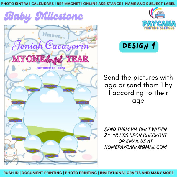 Baby Birth Milestone A4 Sintra Board Laminated Waterproof Scratchproof ...