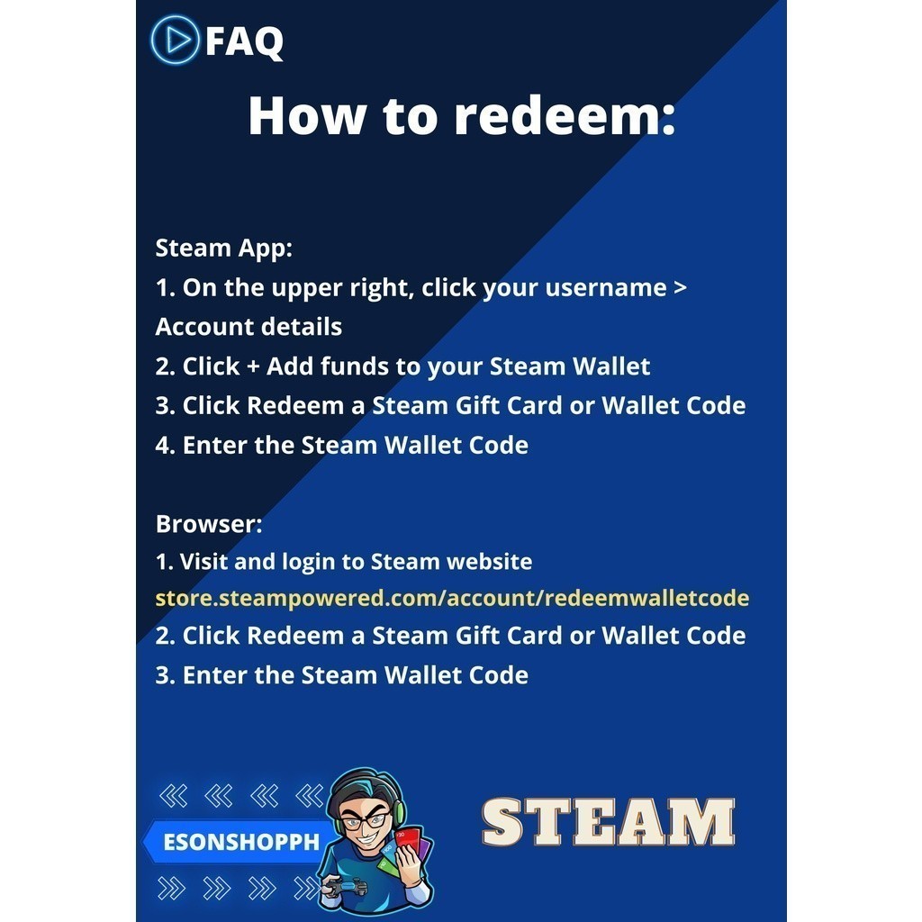 Steam Wallet Codes (PHP 500, 1000, 2200) | Shopee Philippines