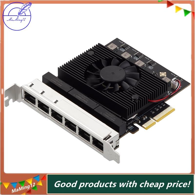 [MaMing] 6 Ports PCIe 2.5 Gigabit Network Card RJ45 2500Mbps NIC Realtek 8125B Chip for 2.5G ...