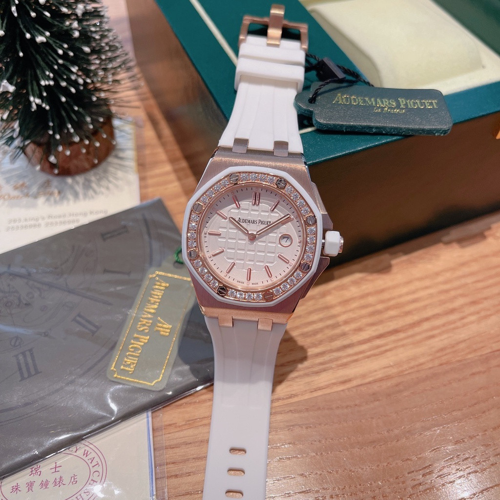 HC Women's Luxury Diamond Sparkling Dial AP Casual Durable Temperament ...
