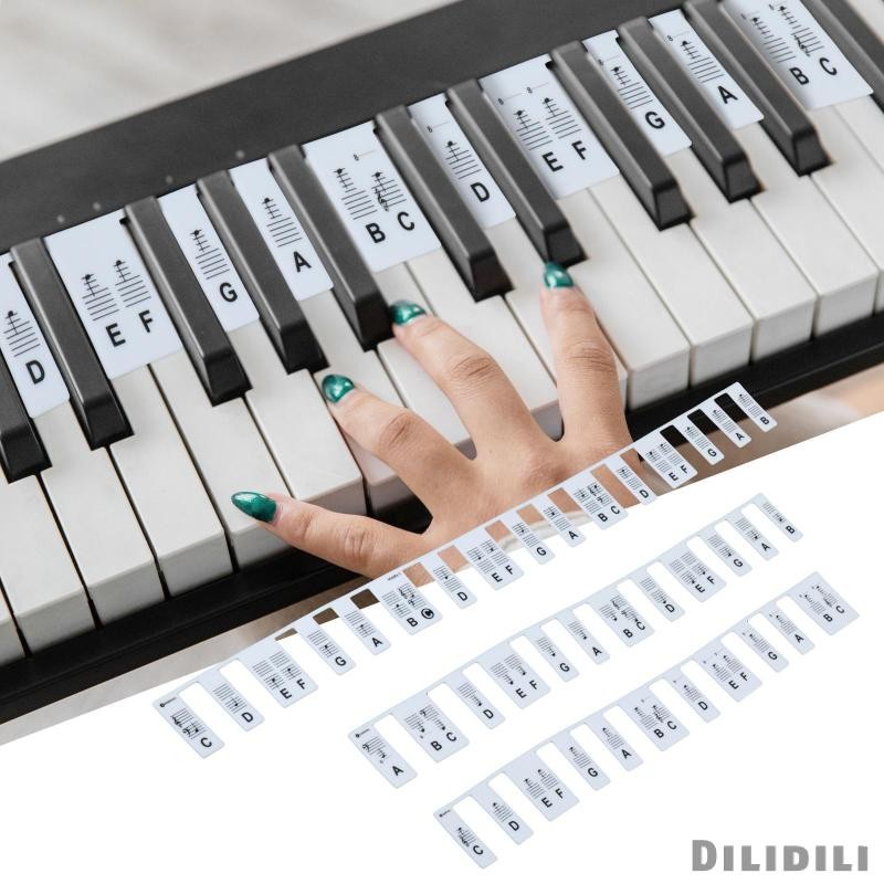[ Big Letters Piano Keyboard Stickers Piano Keyboard Note Chart 88 Full ...