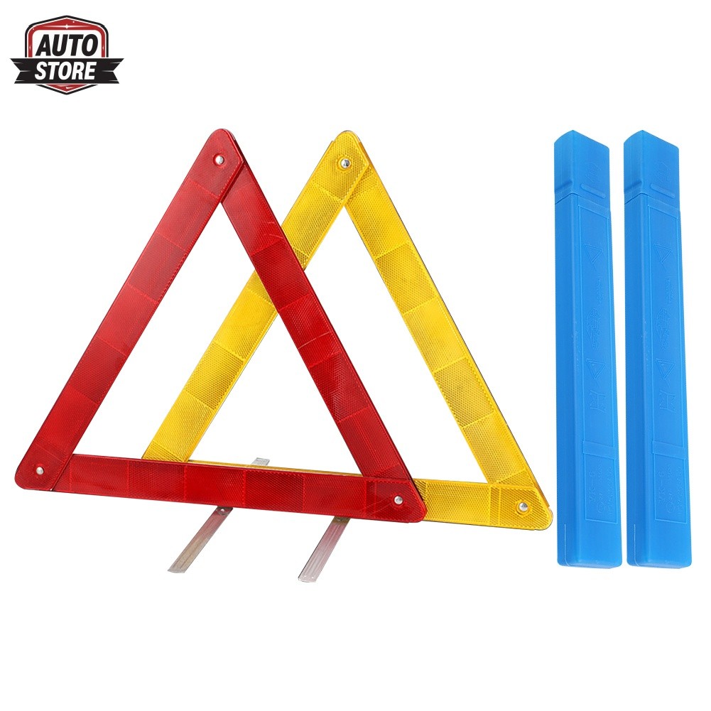 2pcs Reflective Warning Triangle SUV Stable Foldable Metal Bracket ...