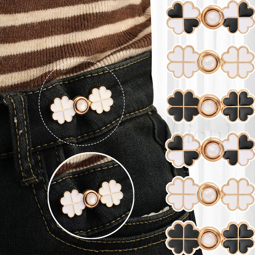 Fashion Four Leaf Clover Metal Jeans Button Snaps - for Skirts or Pants ...