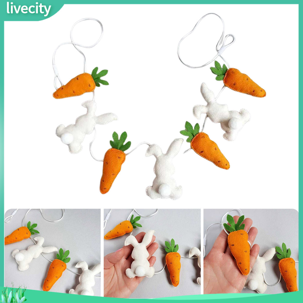livecity| Durable Easter Decor Pre-assembled Easter Garland 3d Bunny ...