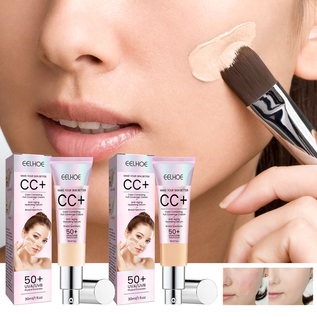 Eelhoe Color Correcting Cc Cream Concealer Waterproof Moisturizing