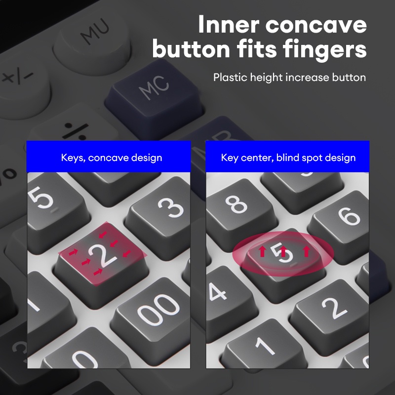 Deli Basic Calculator Big Display 12 Digits Desktop Calculator Solar ...