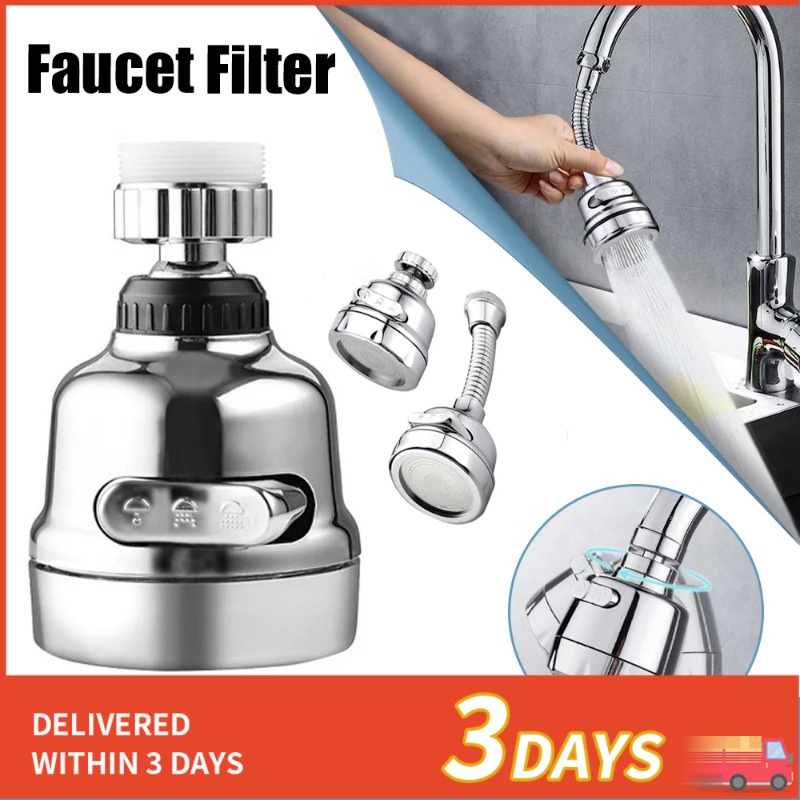 360° Rotating Faucet Sprayer/3 Modes Adjustable Faucet Aerator Sink ...