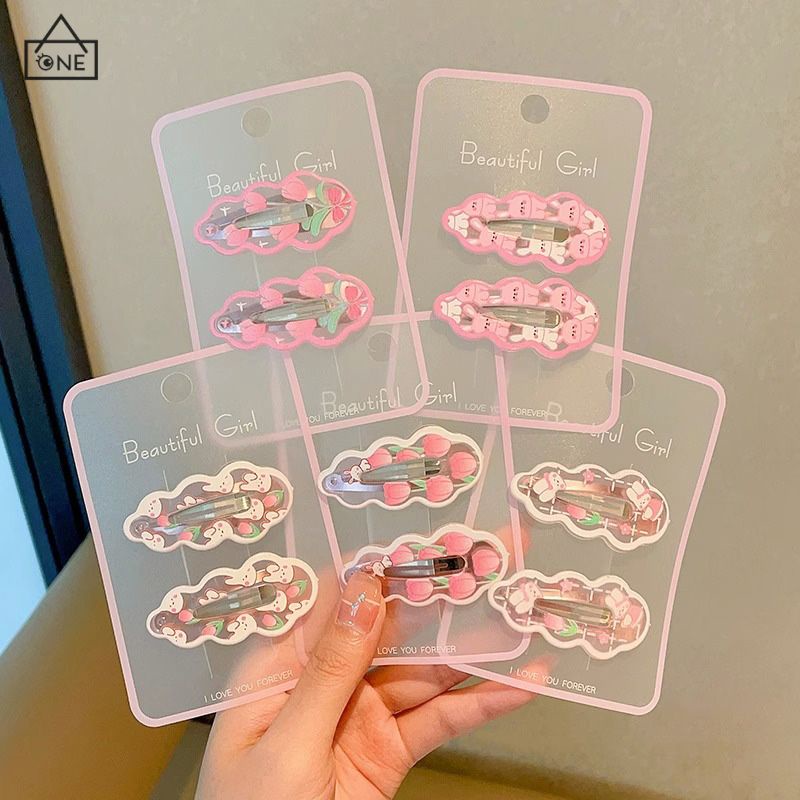 a.one. Rabbit Wavy Bangs Clip Female Pink Cute Hair Clip Children Hair ...