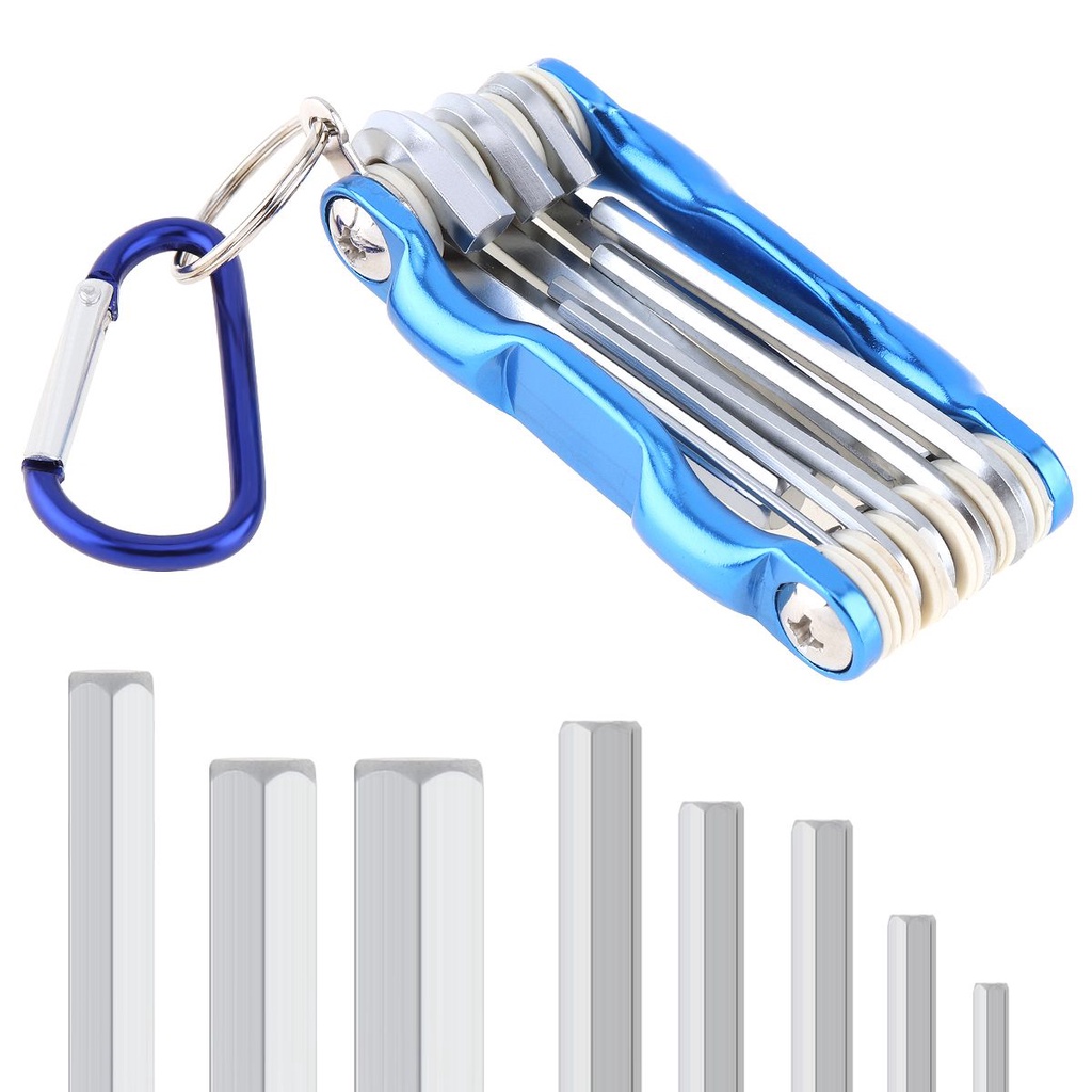 8pcs/set Multifunctional Folding Hex Wrench Set Chrome Vanadium Steel ...