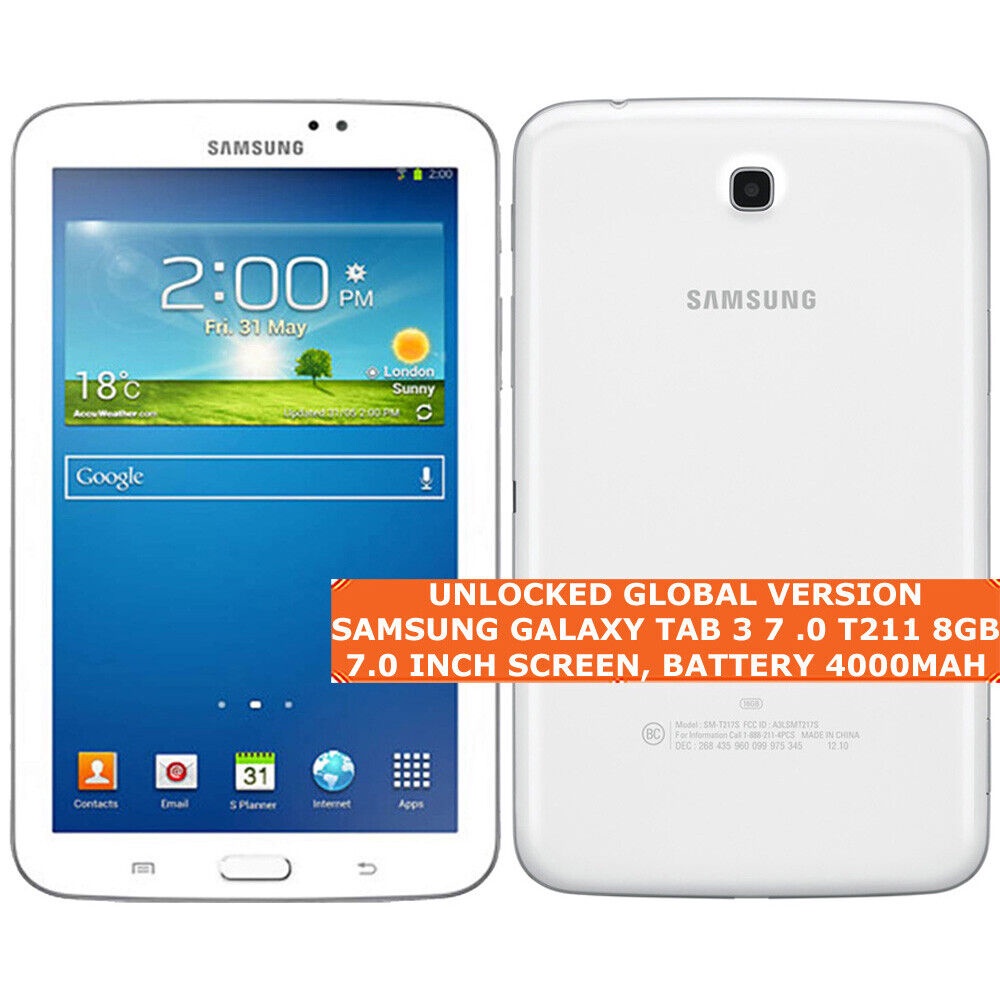 Samsung Galaxy Tab 3 7.0 SM-T211 Wi-Fi Unlocked 3G Tablet | Shopee ...