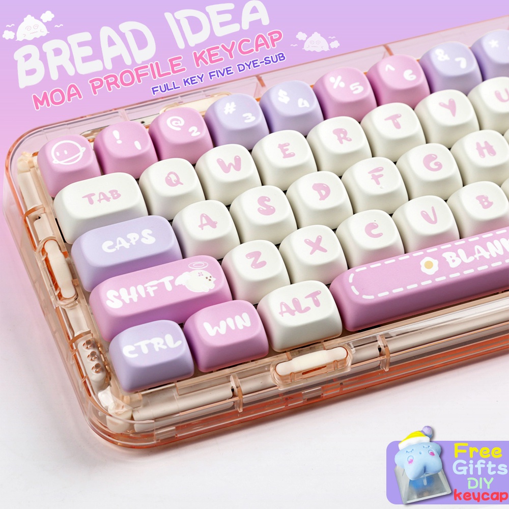 Bread Idea Keycaps 139Keys/Set PBT MOA Profile Full DYE-SUB DIY Custom ...