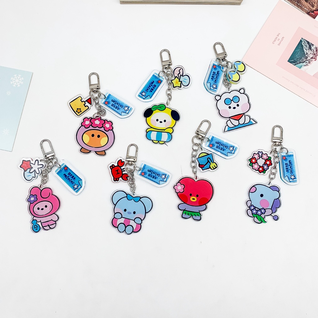 BTS BT21 Keychain Pendant Accessory Decoration Cartoon Cute | Shopee ...