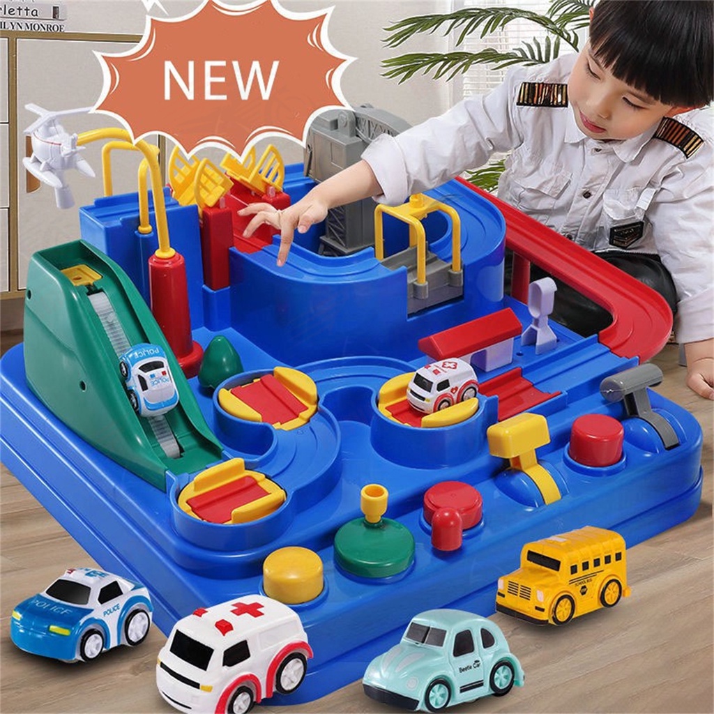 Car Track Adventure Race Toy Puzzle Set With 2 Mini Cars Console Gift ...