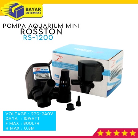 MESIN Rosston RS 1200 Aquarium Water Pump Mini Submersible Pond Water ...