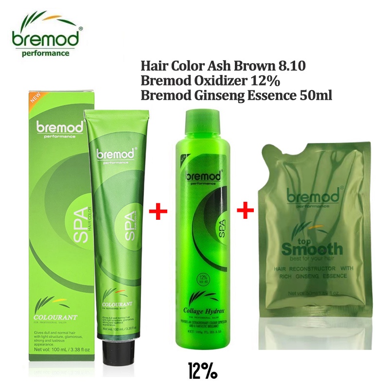 Bremod Hair Color 8.10 Ash Brown 100ml Oxidizer 100ml Hair ...