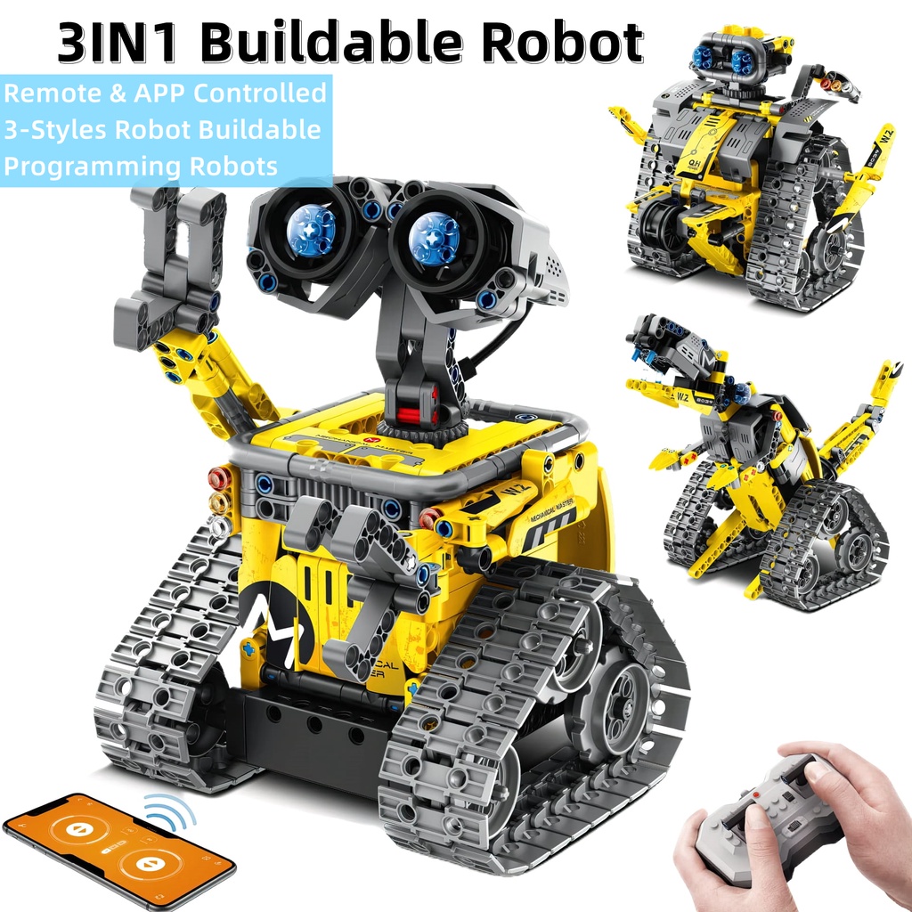 STEM Building Toys Remote & APP Controlled Creator 3in1 Wall Robot ...