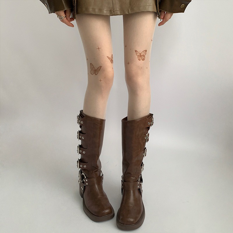 New Skin Color Stockings, Red Butterfly Thighs, Cored Stockings, Lolita ...