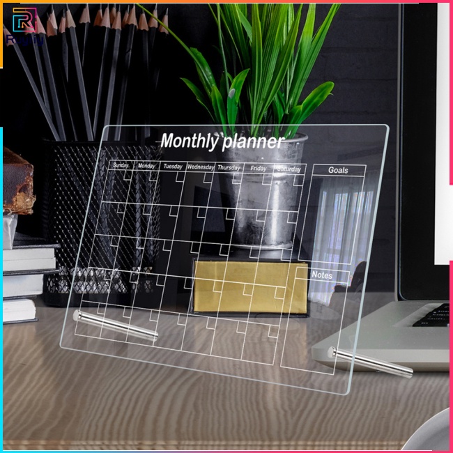 RU3 Acrylic Desk Calendar Monthly Planning Board Memo Note Whiteboard ...