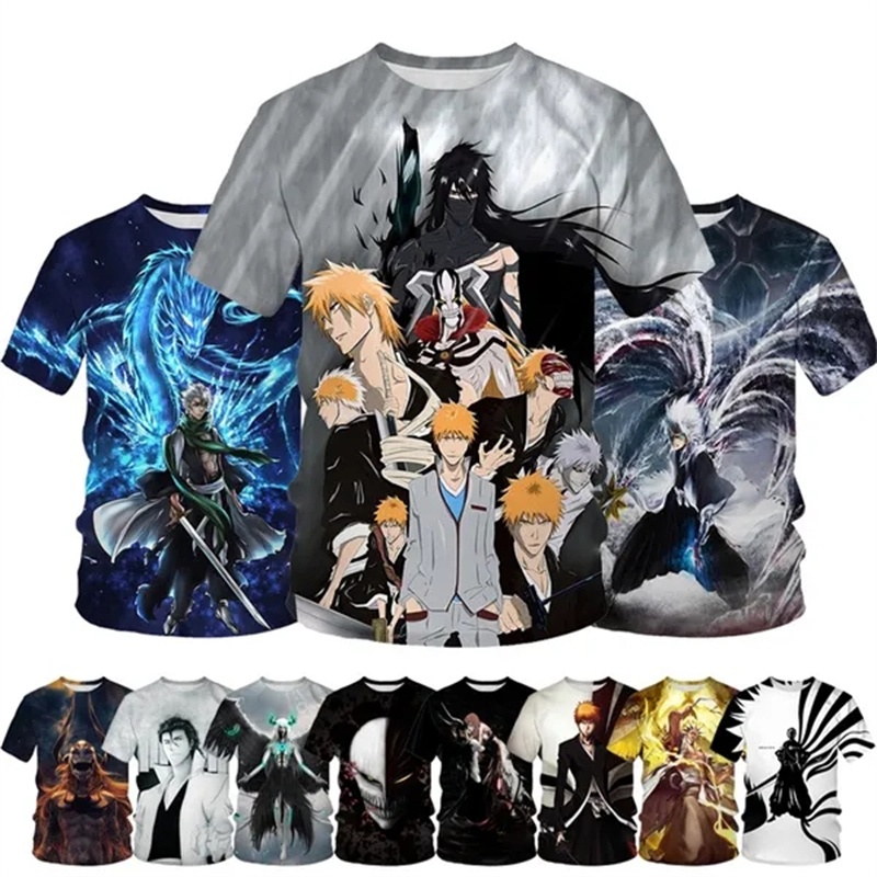 New Japanese Anime Bleach 3d Printing Men's T Shirts Character Kenpachi ...