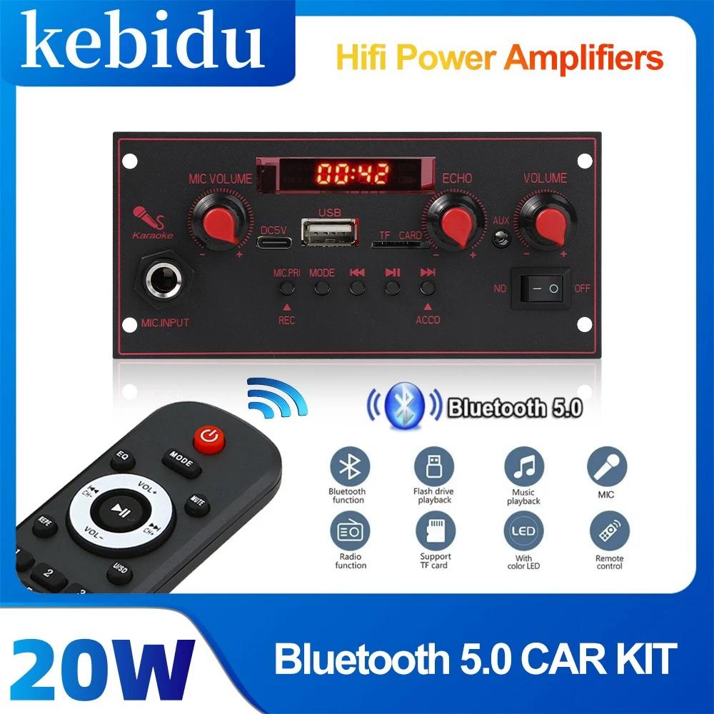 20W Amplifier DC 5V Bluetooth Decoder Board 6.5mm Microphone FM Radio ...