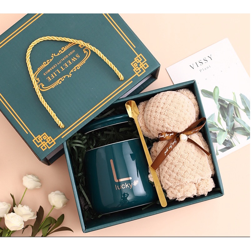 Gift box packaging ceramic mug coffee cup handheld tea cup with handle ...