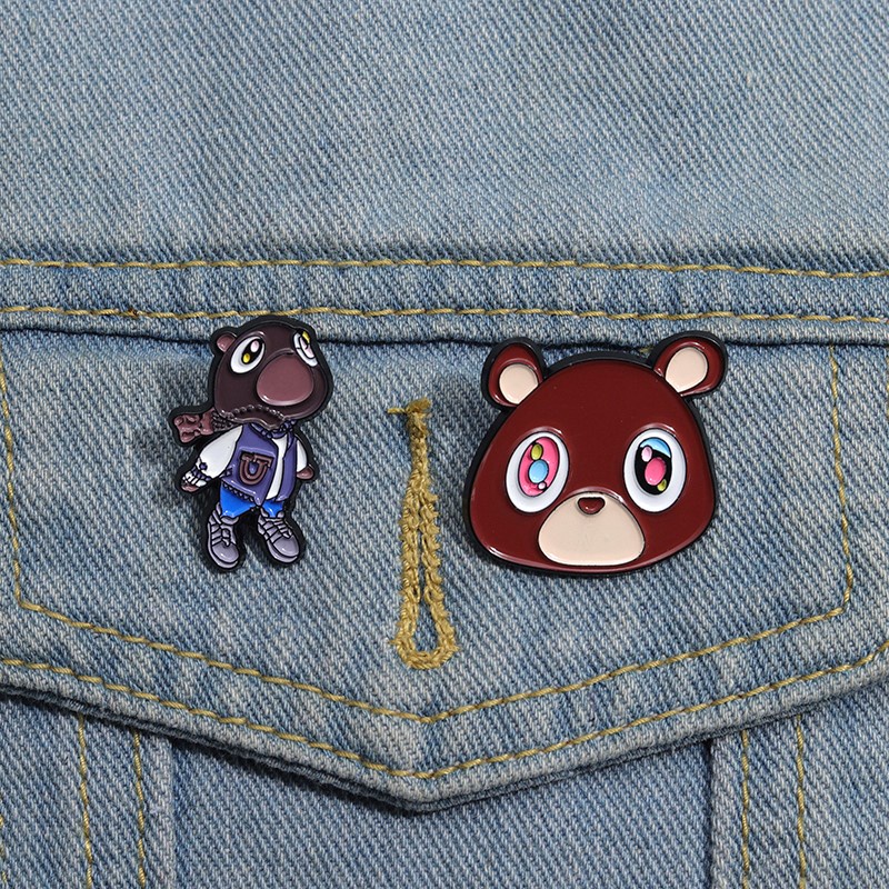 American Rapper Kanye West Peripheral Trendy Brand Brooches Cute Dolls ...